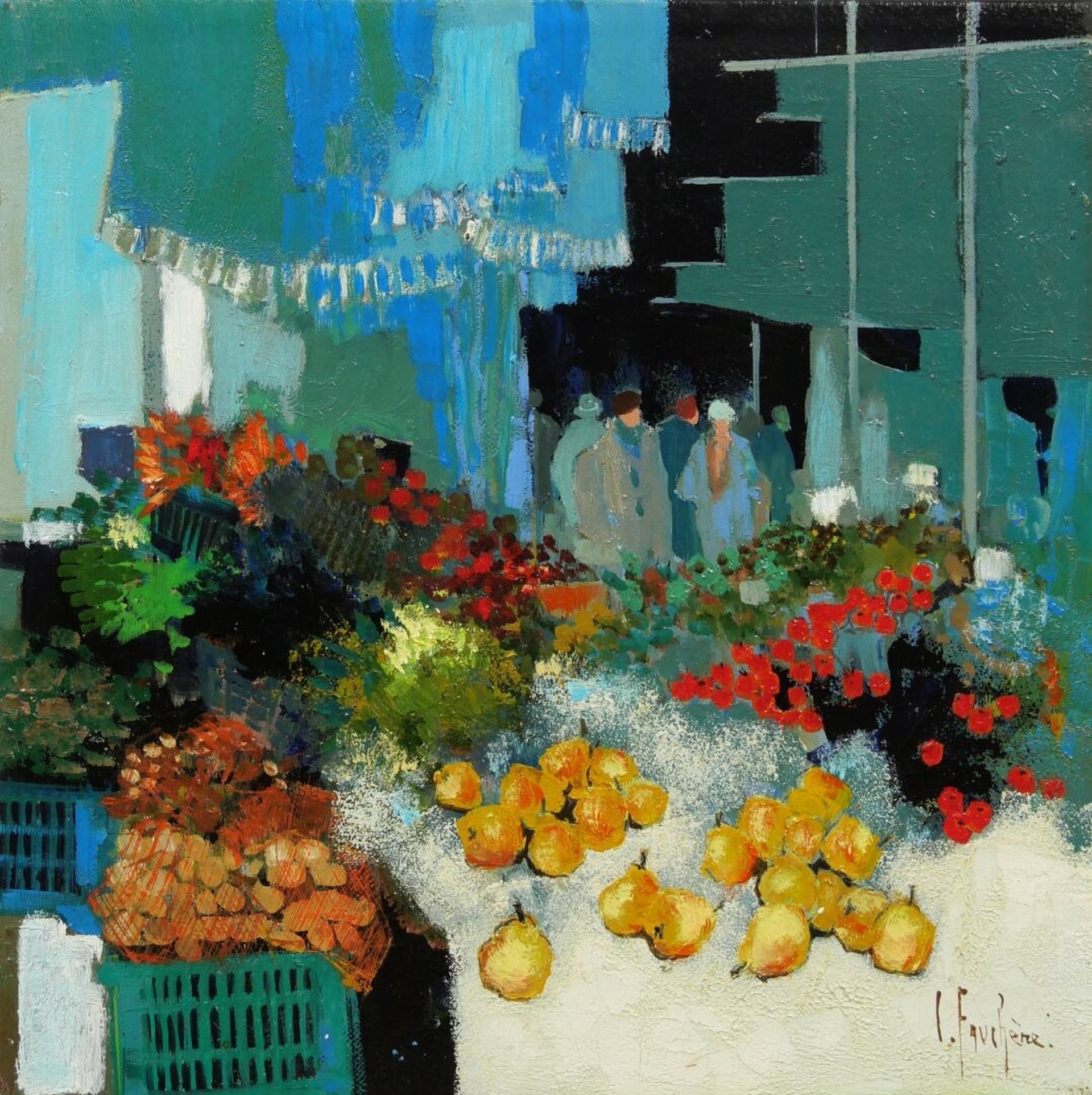 Claude Fauchère | Le marché aux fruits | MutualArt