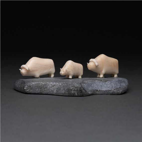Mark Tungilik | THREE MUSK OXEN (1970s) | MutualArt