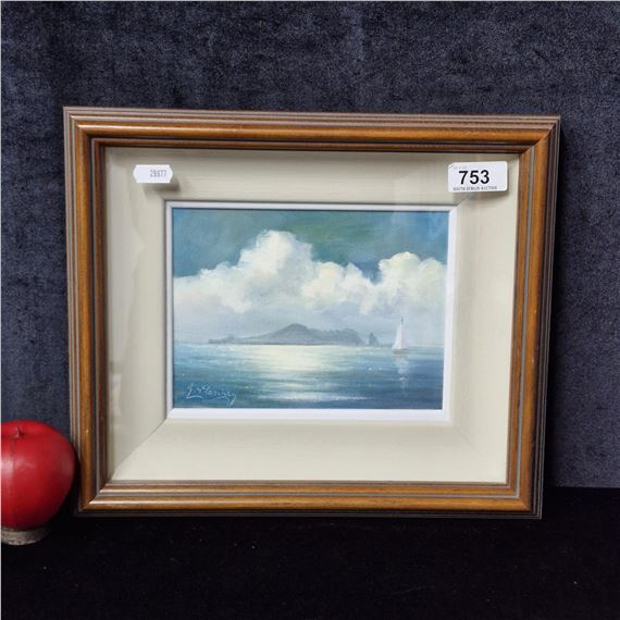 George McConkey | A coastal landscape of a view over Howth Harbour ...
