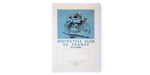 Géo‏ Ham | A Motorcycle Club De France diploma (1930s) | MutualArt