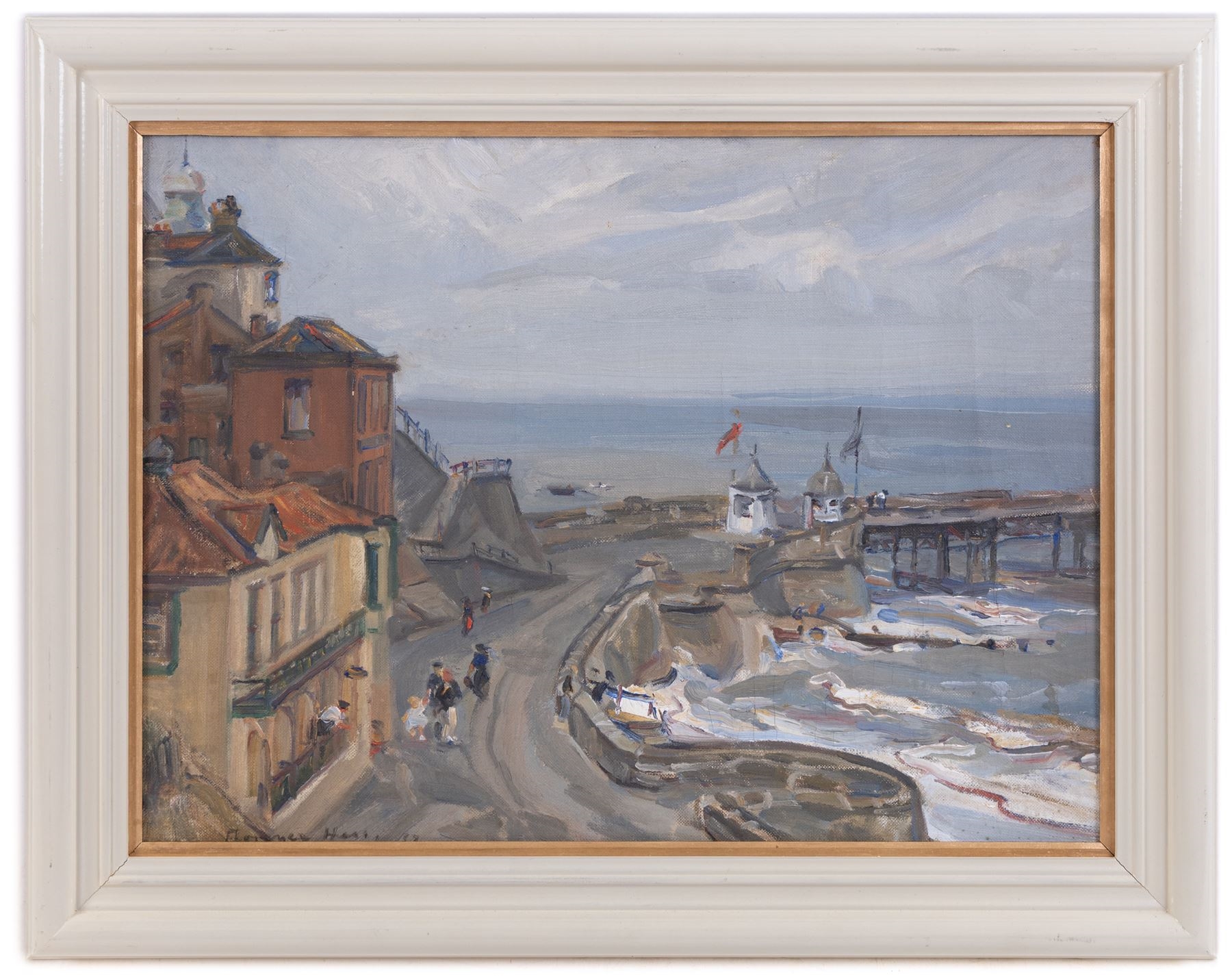 Florence Hess | Figures at the Mouth of Cromer Pier (1957) | MutualArt