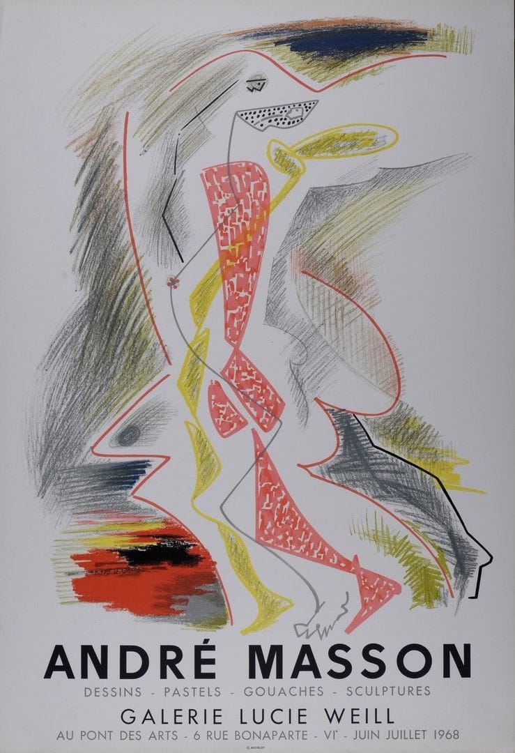 Masson André | Original poster for André Masson's exhibition at Galerie ...