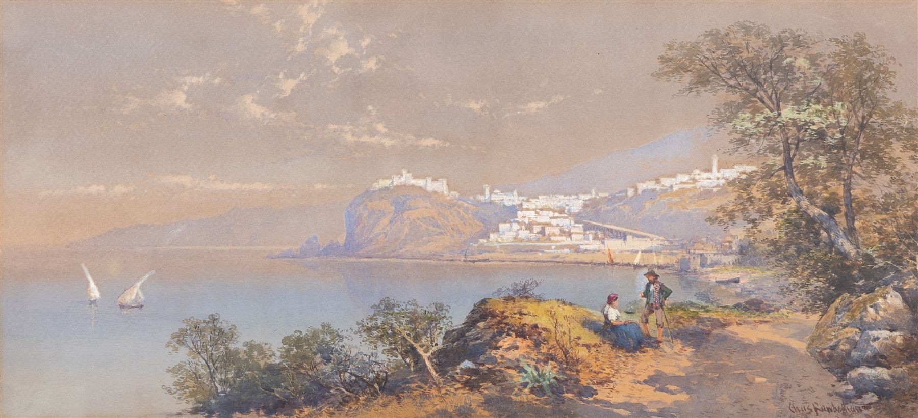 Charles Edmund Rowbotham | View Across a Bay | MutualArt