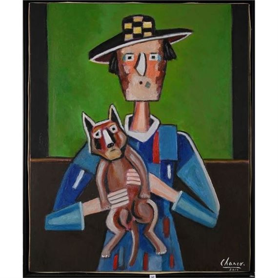 Roland Chanco | Martine and her cat (2014) | MutualArt