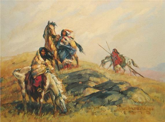 Nancy McLaughlin | Native American riders and horses (1973) | MutualArt