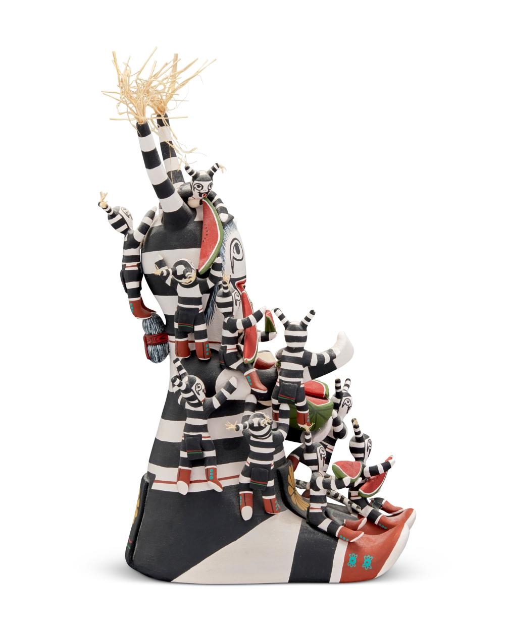 Tony Dallas | A Hopi Pueblo polychrome black and white Koshare clown ...