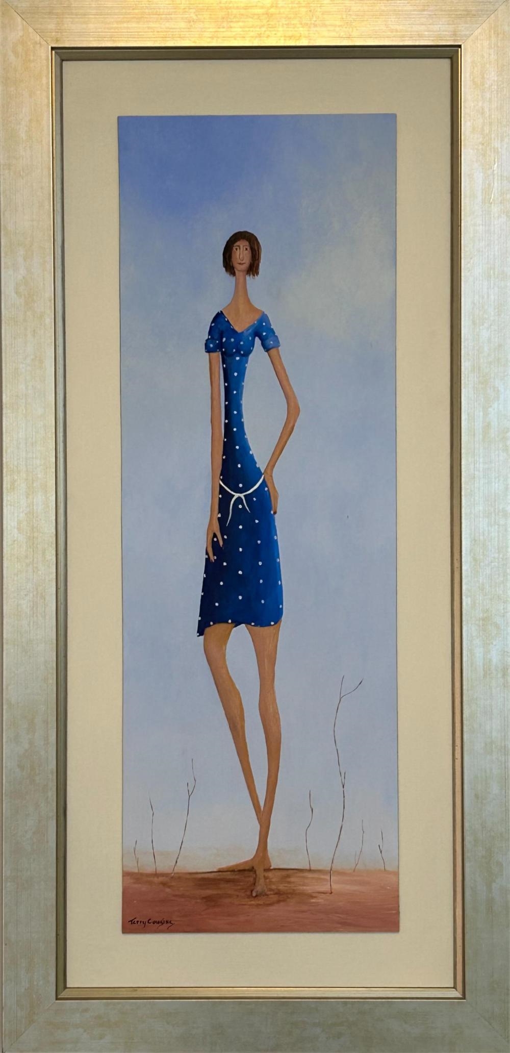 Terry Cousins | Young Woman in Blue Dress | MutualArt