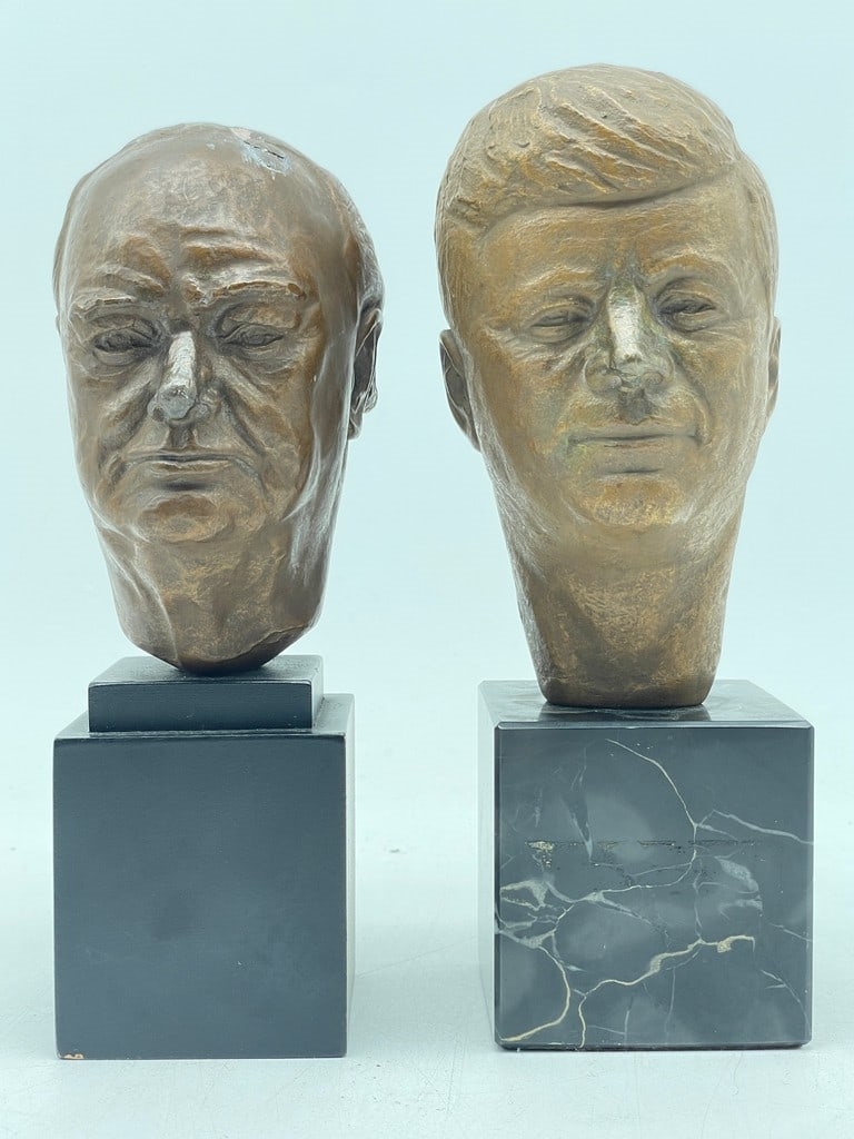 Leo Cherne | PAIR OF ALVA MUSEUM REPLICAS BRONZE BUSTS (1963) | MutualArt