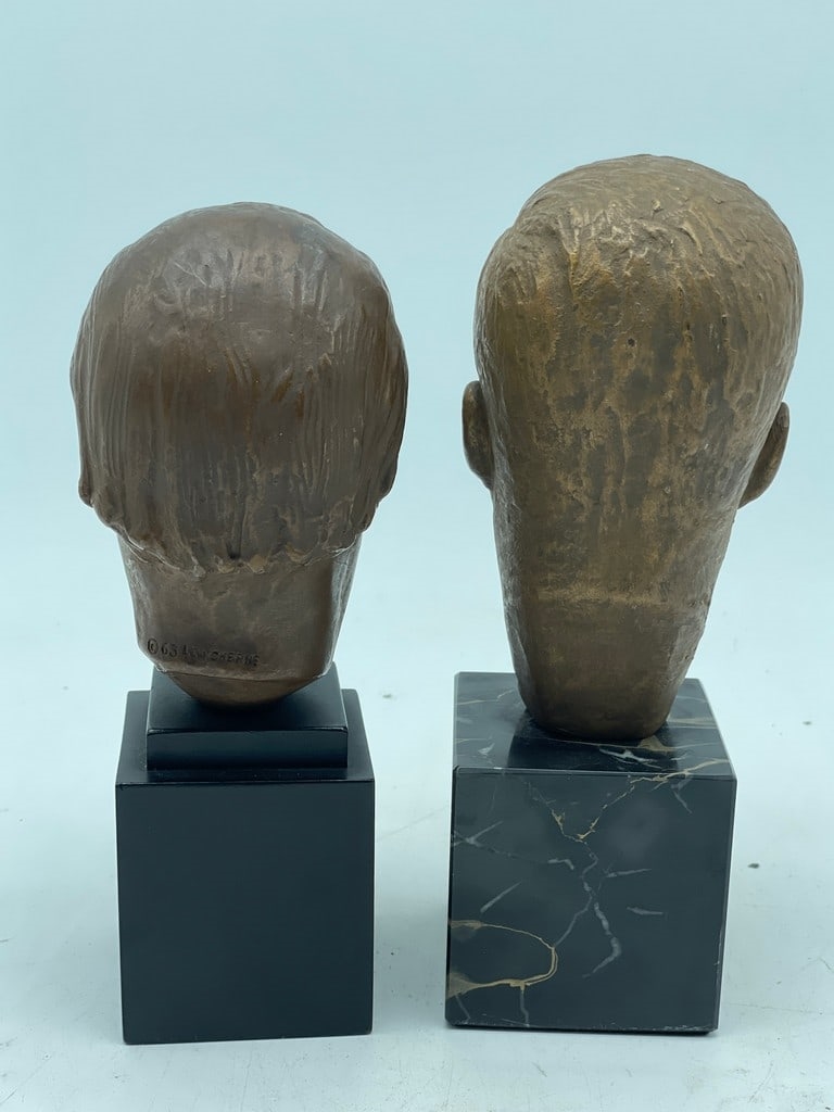 Leo Cherne | PAIR OF ALVA MUSEUM REPLICAS BRONZE BUSTS (1963) | MutualArt