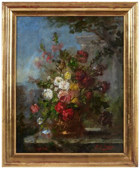François - Frédéric Grobon | Bouquet of flowers on entablature | MutualArt