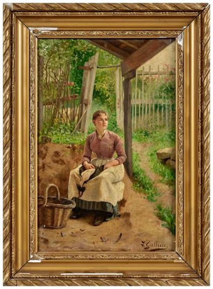 Louis Galliac | Woman in the garden | MutualArt