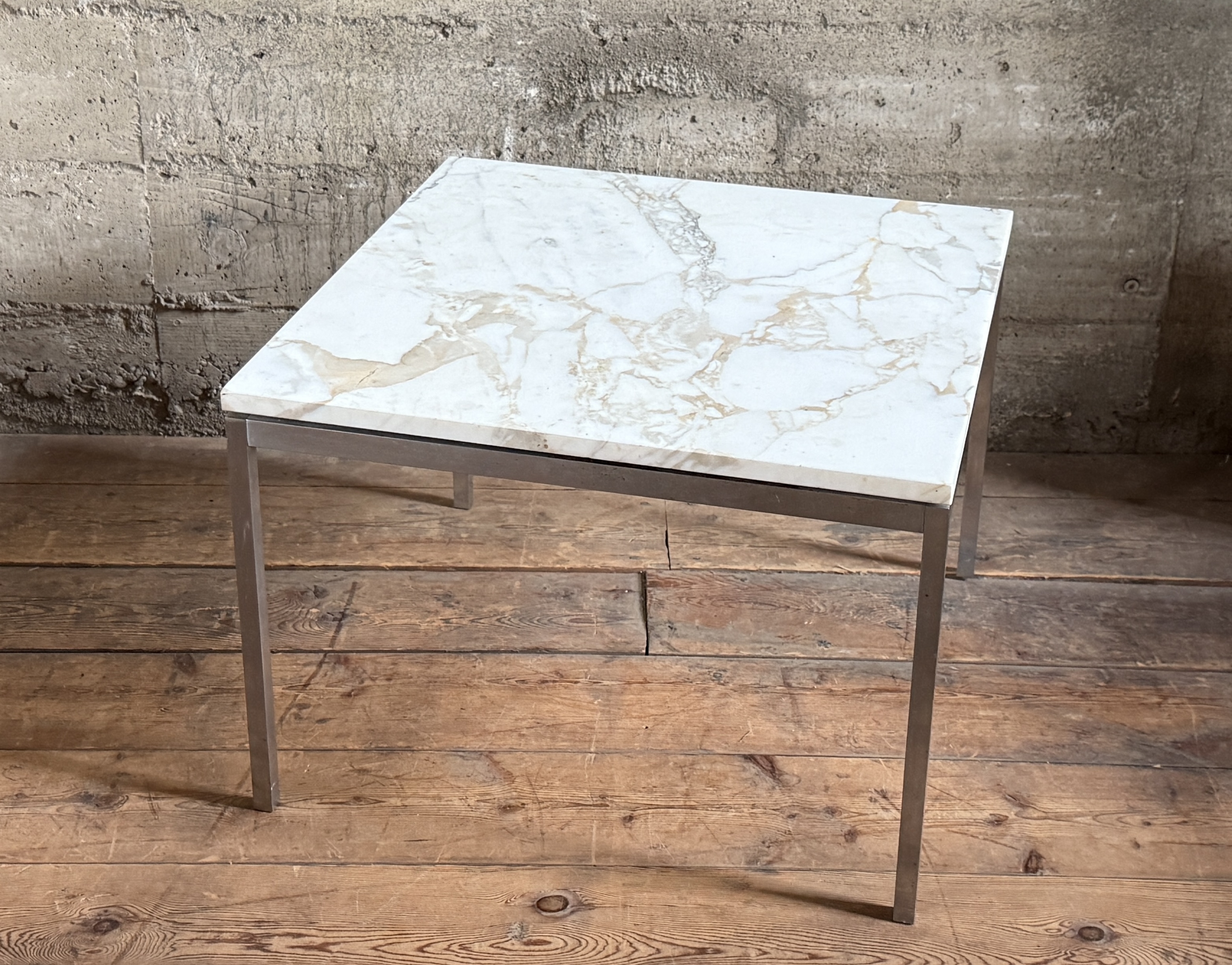 Florence Knoll Bassett | SIDE TABLE WITH CALACATTA MARBLE | MutualArt