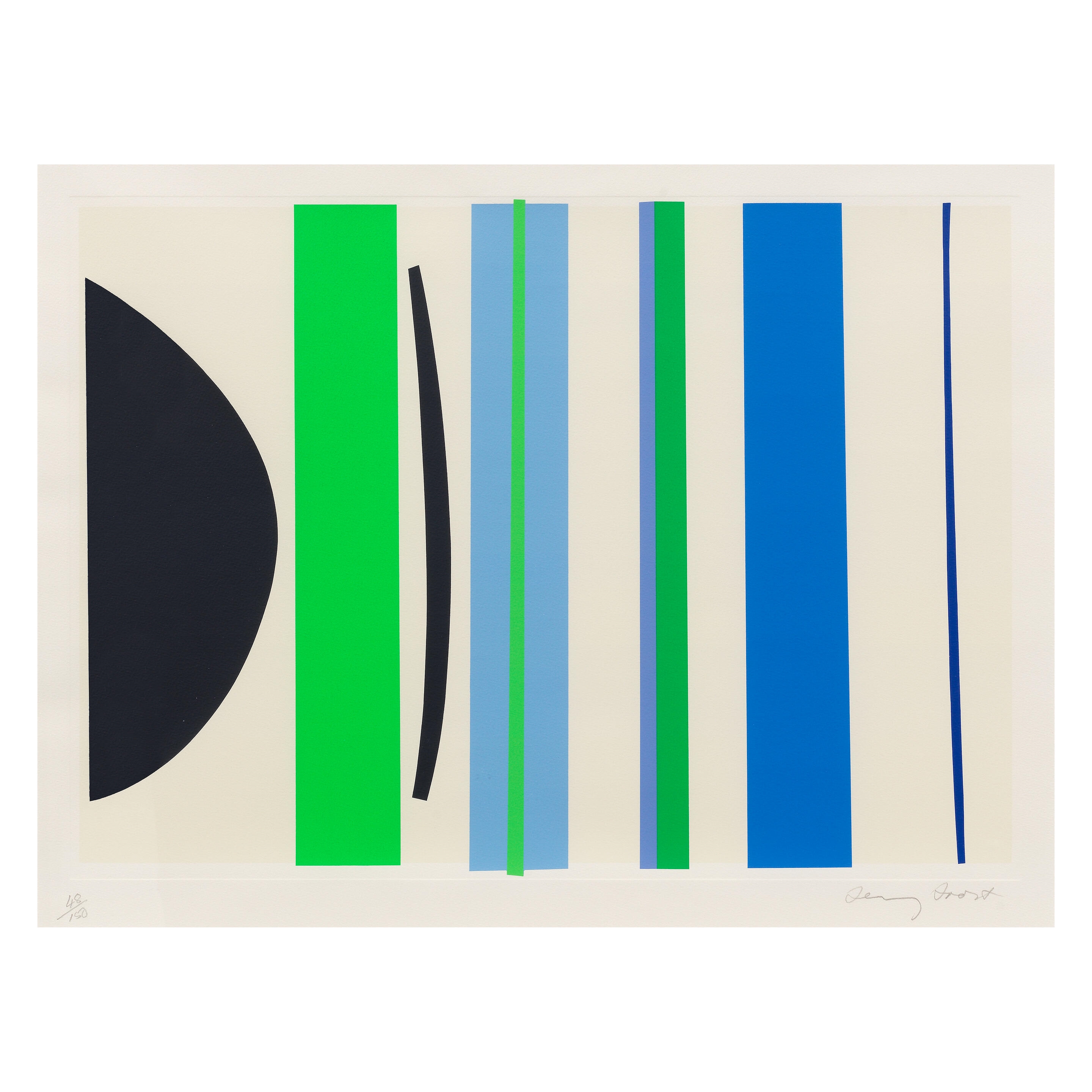 Terry Frost | Blue and Green Verticals (2002) | MutualArt