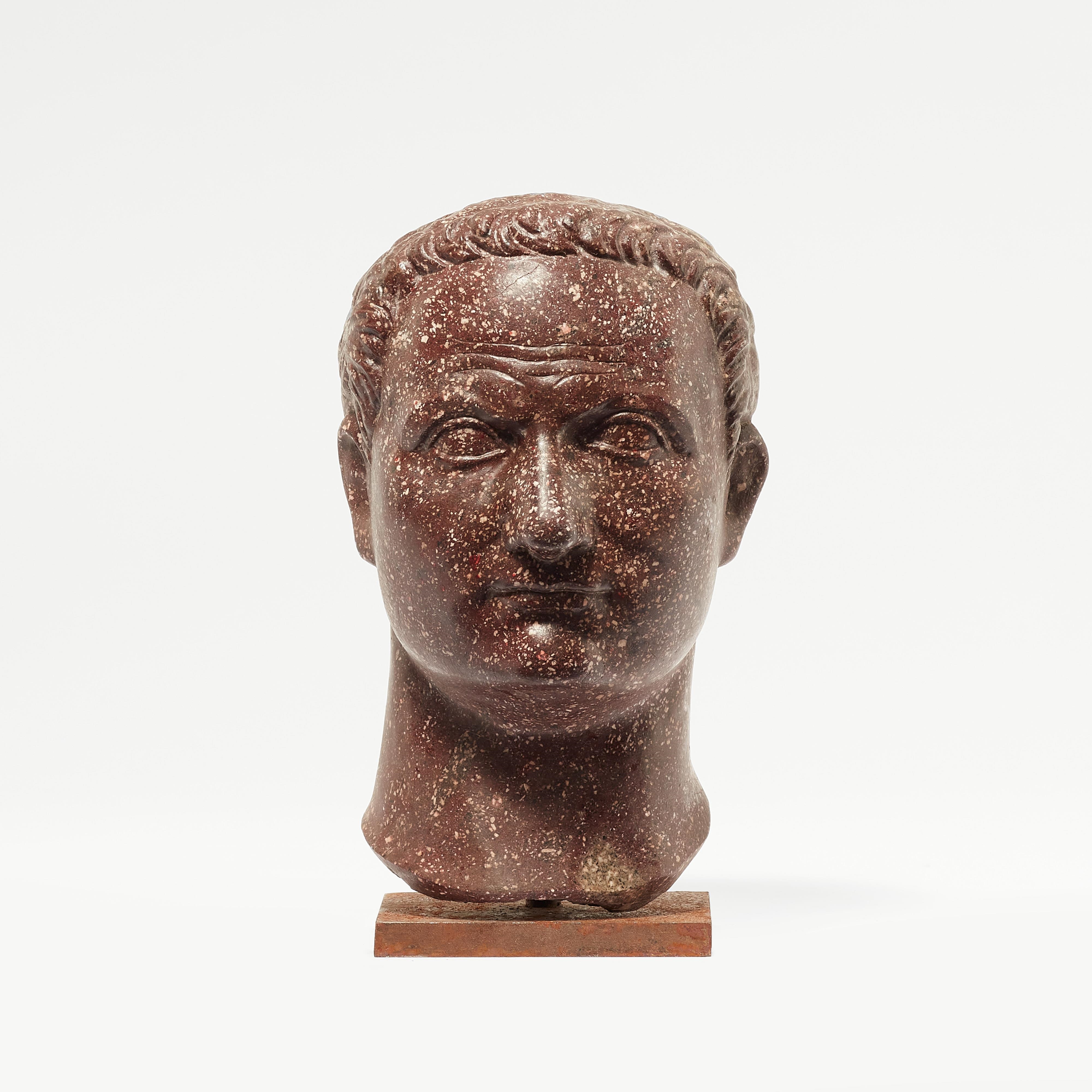 Roman School, 19th Century | A red porphyry bust of Emperor Titus (19 ...
