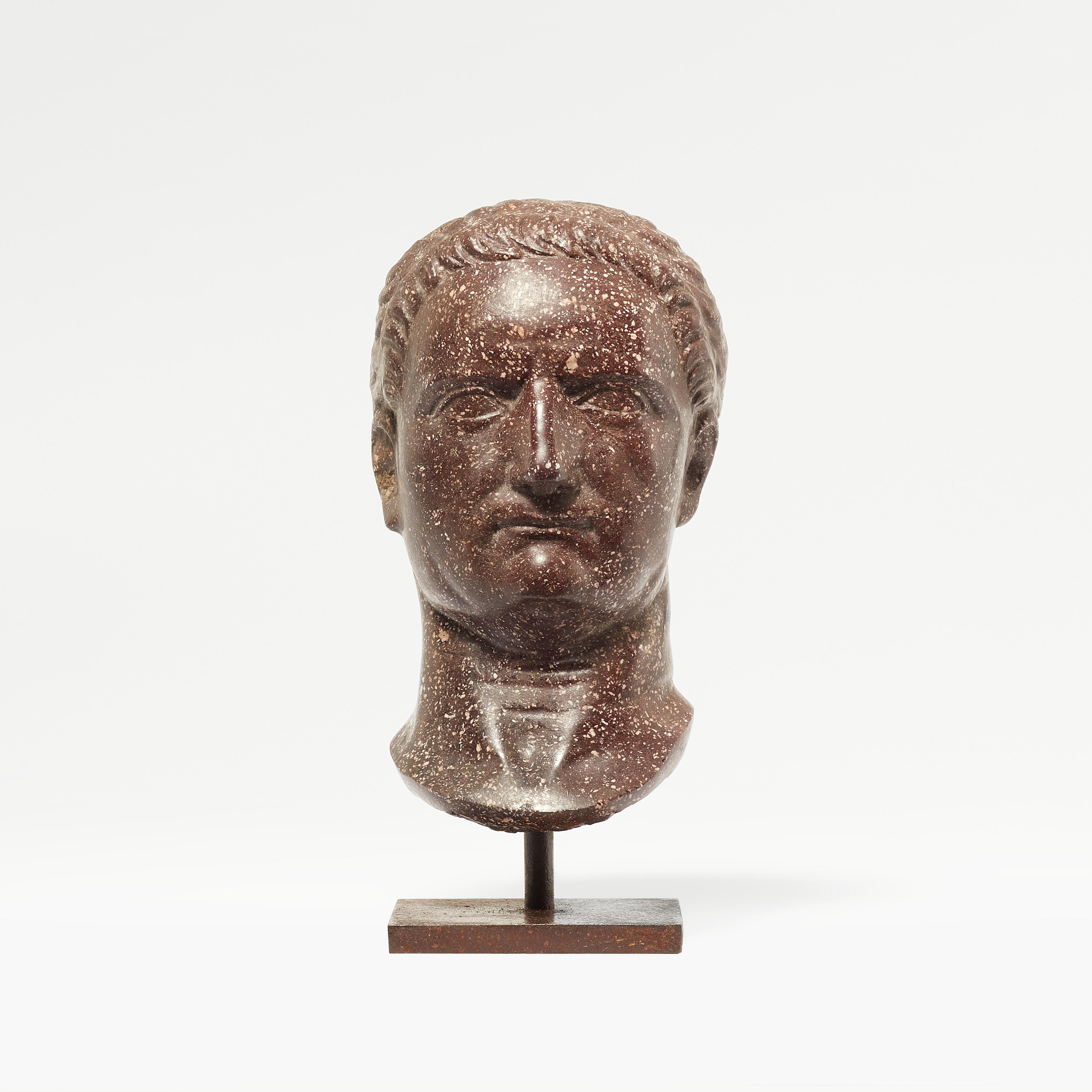 Romanian School, 19th Century | A red porphyry bust of Emperor Augustus ...
