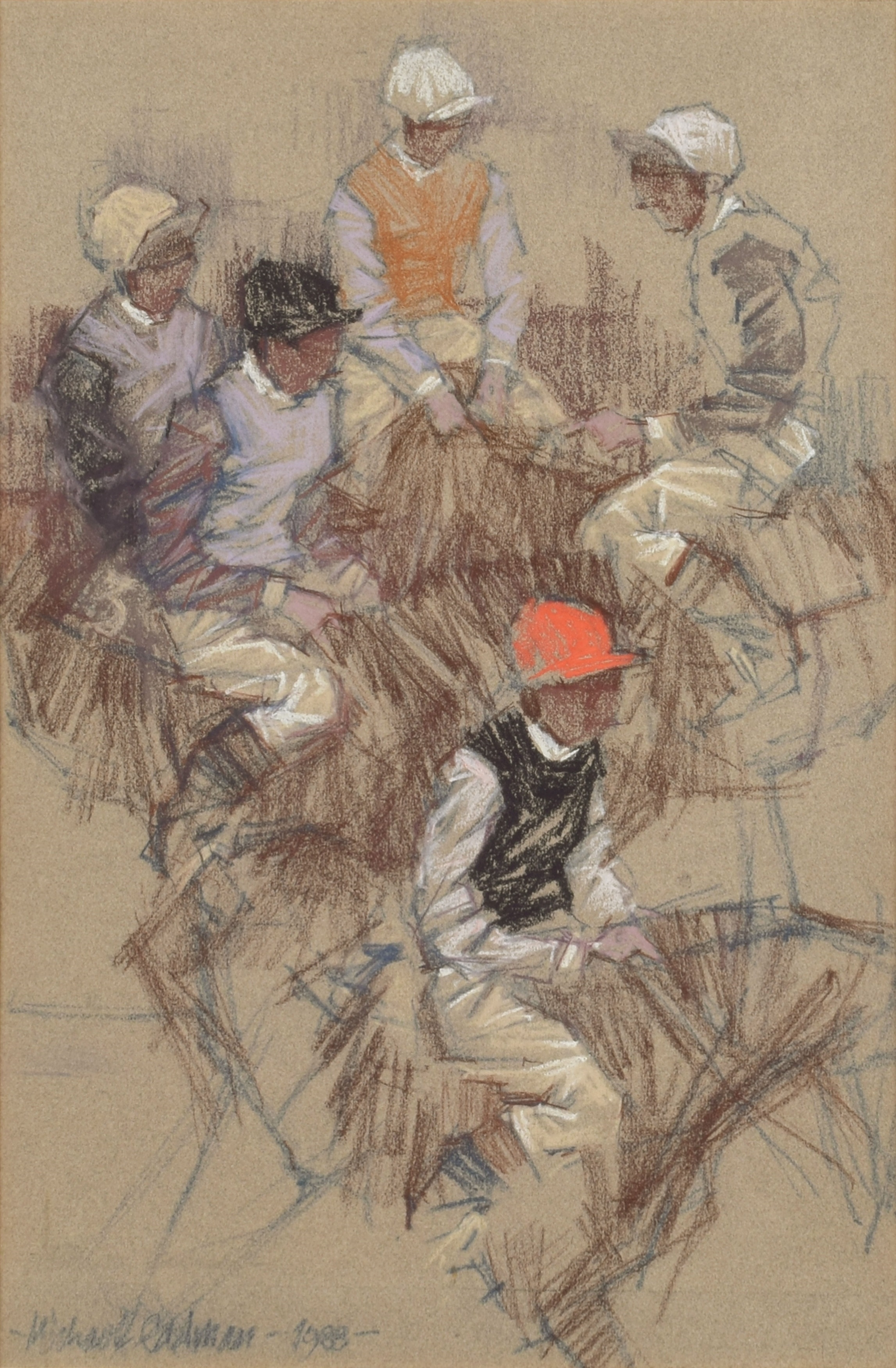 Michael Lawrence Cadman | Muster of Jockeys (1988) | MutualArt
