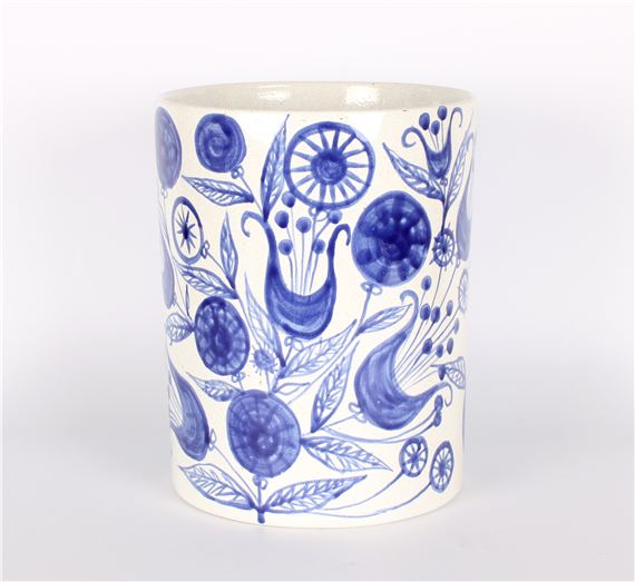 John Ffrench | Large Blue and White Vessel | MutualArt