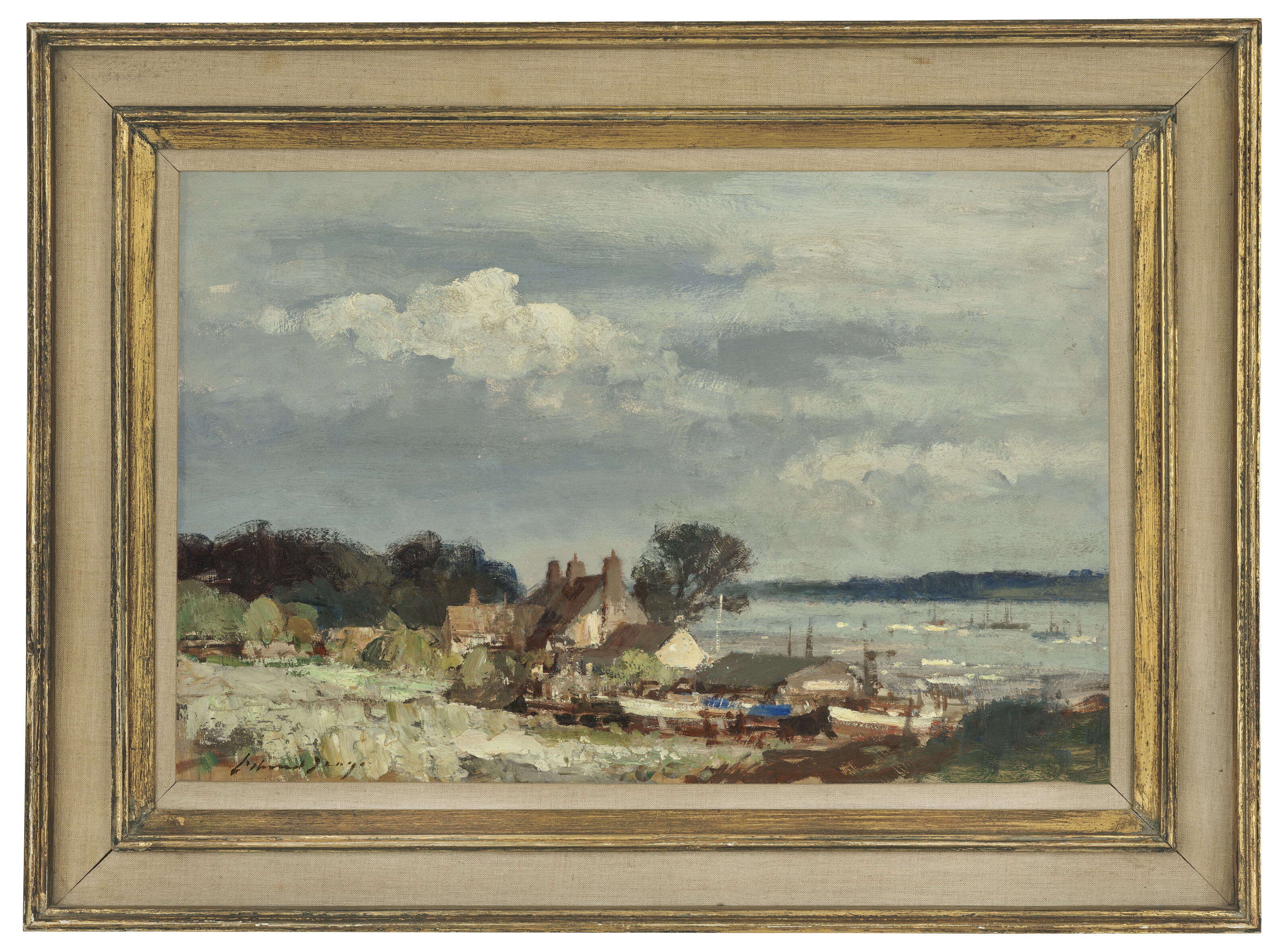 Edward Brian Seago | A Boat Yard on the Orwell | MutualArt