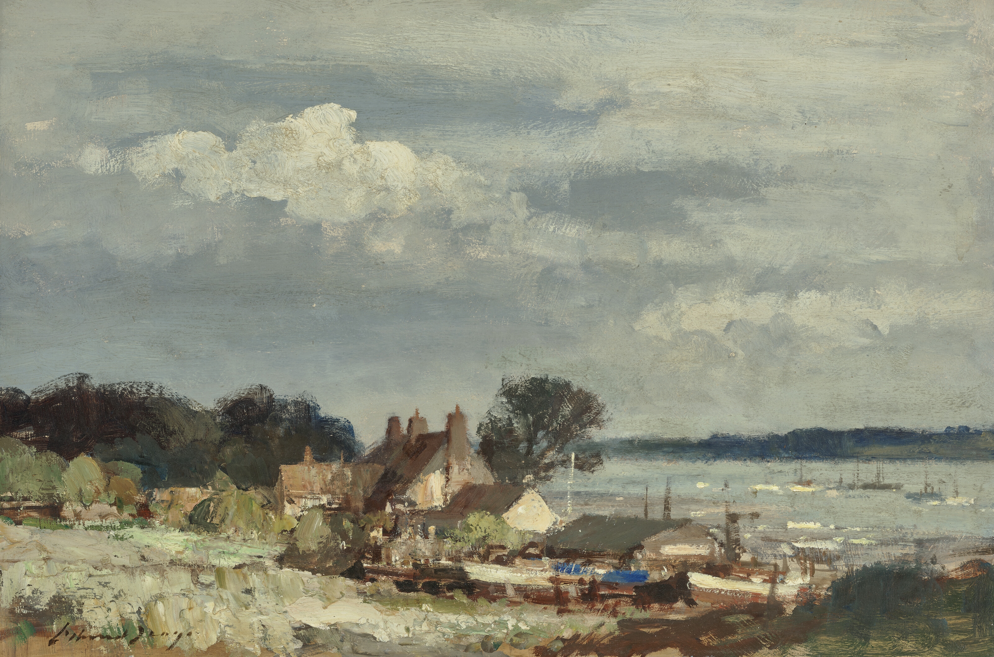 Edward Brian Seago | A Boat Yard on the Orwell | MutualArt