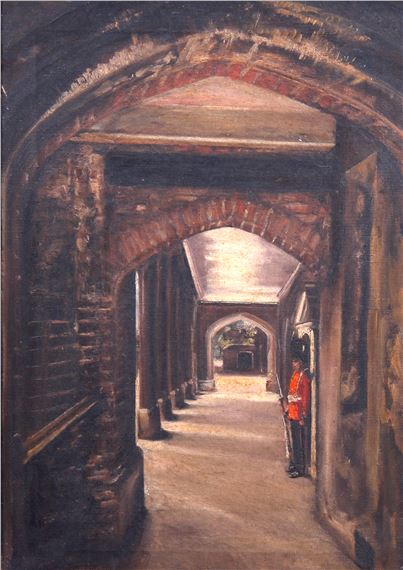 Joseph Edward Homerville Hague | GUARDSMAN IN A CORRIDOR AT ST.JAMES ...