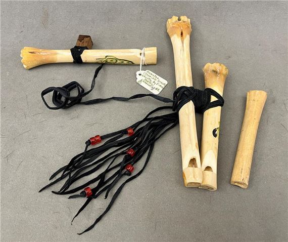 Simon Charlie | Hamatsa Society Ceremonial Bone Whistle | MutualArt