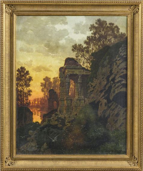 Ferdinand Knab | Ruins in the evening light | MutualArt