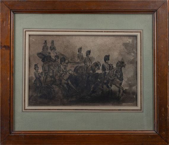 Constantin Guys | Napoleon III in a carriage accompanied by the ...
