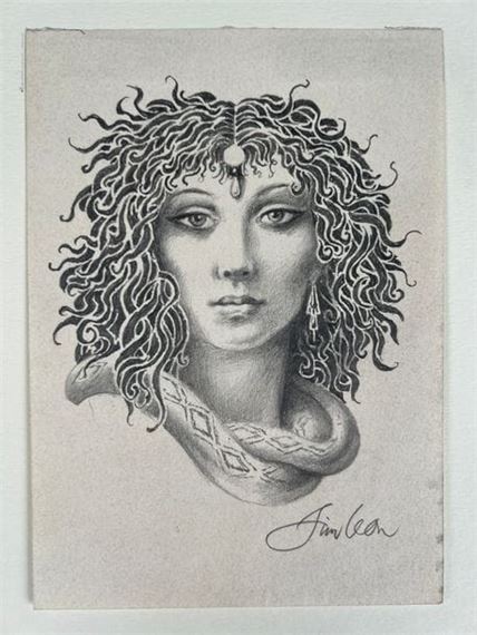 Jim Leon | Head of a Woman Wearing a Jewel in Her Hair | MutualArt