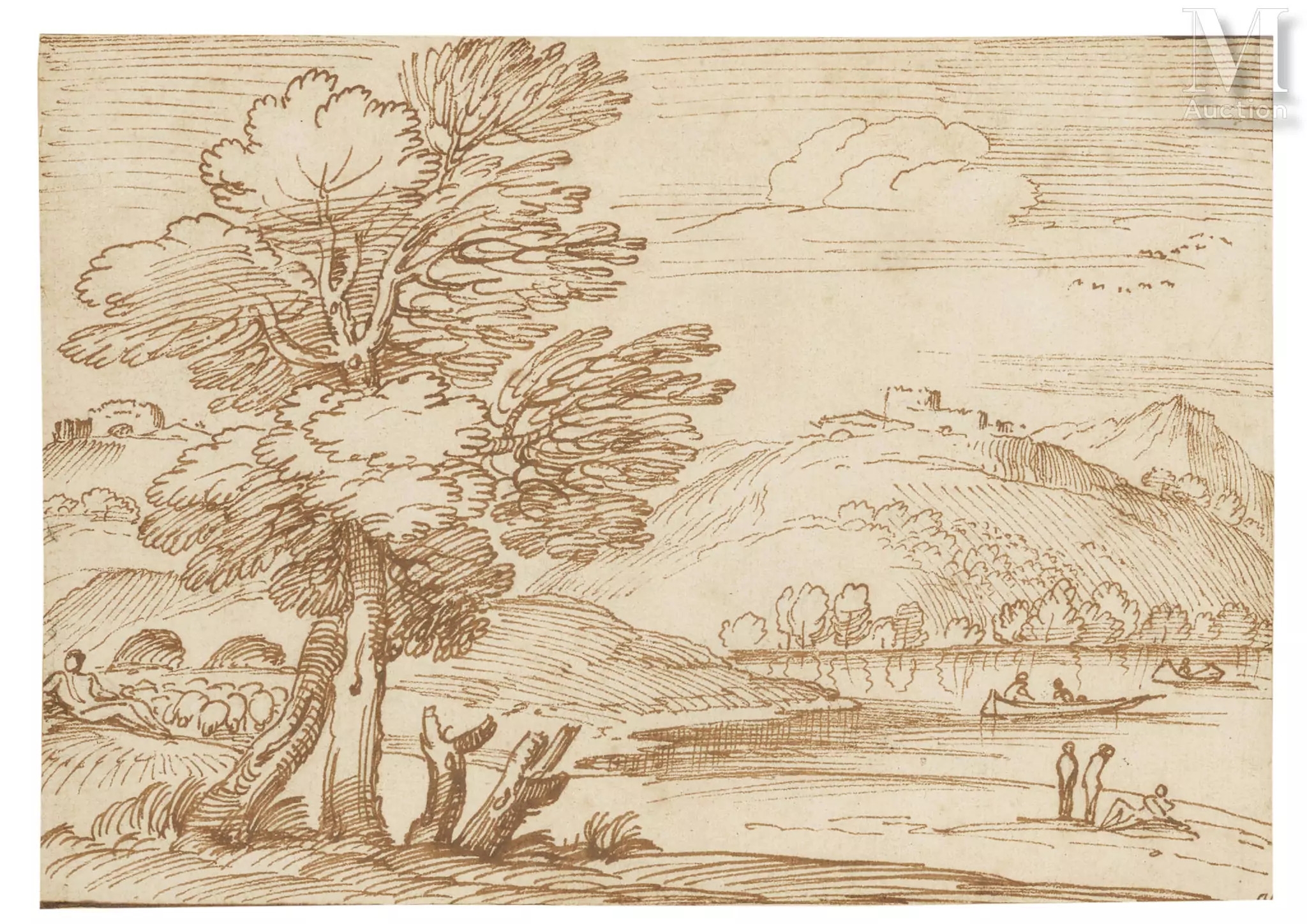 Giovanni Francesco Grimaldi | Paysage classique animé | MutualArt