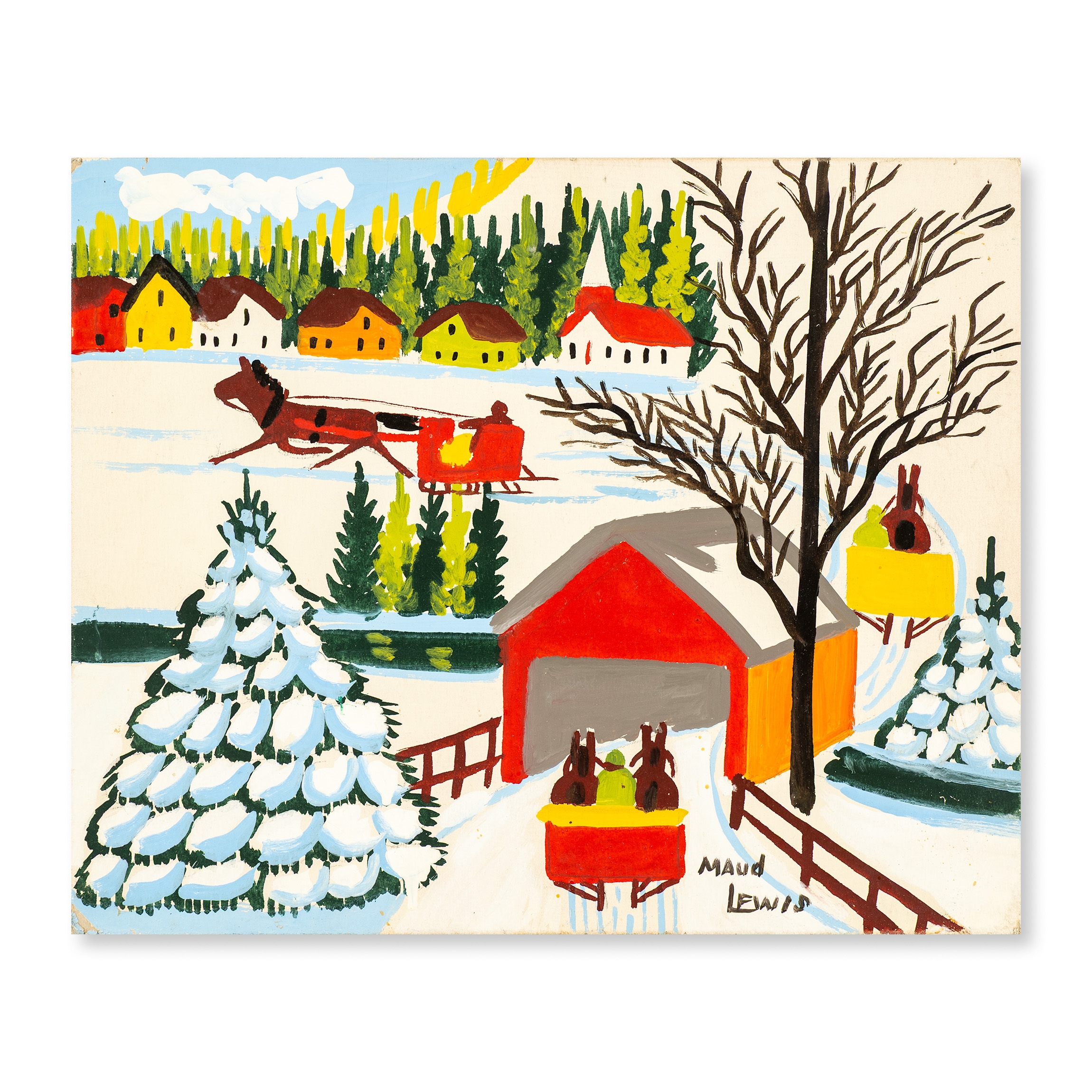 Maud Lewis | Winter Sleigh | MutualArt