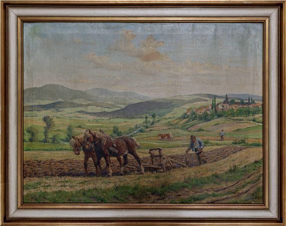 Karl Luckhardt | Pferdefuhrwerk im Hintertaunus (1886 - 1970) | MutualArt