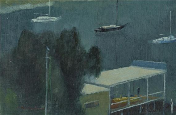 Adrian George Feint | Elizabeth Bay Boatshed | MutualArt