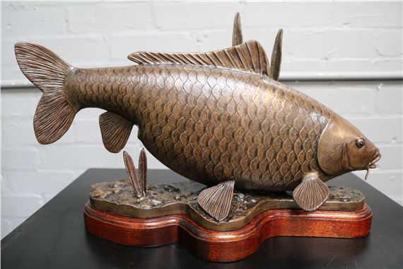 David Hughes | model of a Carp in naturalistic setting | MutualArt