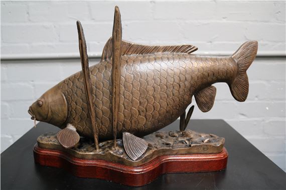 David Hughes | model of a Carp in naturalistic setting | MutualArt