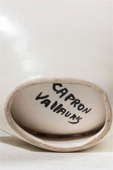 Roger Capron | Free-form bowl in white glazed earthenware decorated ...