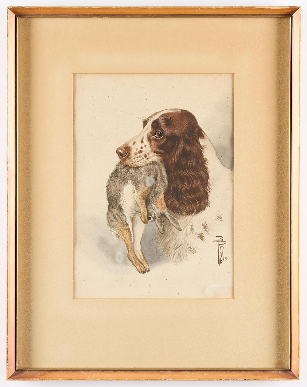 Boris Riab | Hunting Dog w/ Rabbit | MutualArt