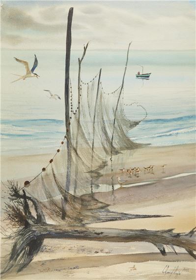 Charles Robert Perrin | Fishing Nets Painting | MutualArt