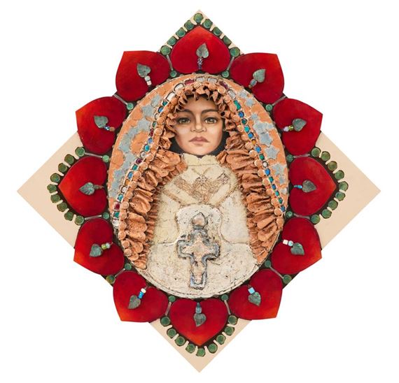Luz Maria Lopez | Madonna with Red Hearts (2006) | MutualArt