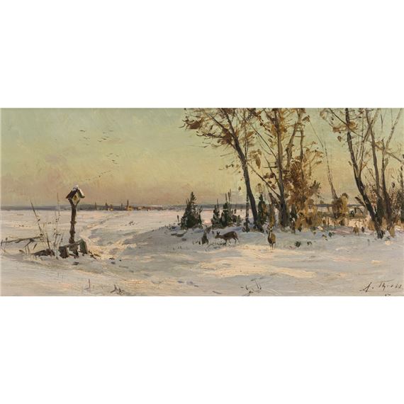 Julius Arthur Thiele | Winter landscape in the afternoon sun | MutualArt
