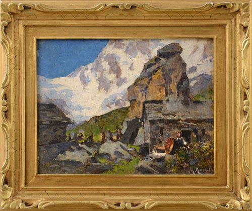 Mario Gachet | Baite con figura e capre | MutualArt