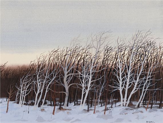 Bruno Joseph Bobak | Poplars in Winter | MutualArt