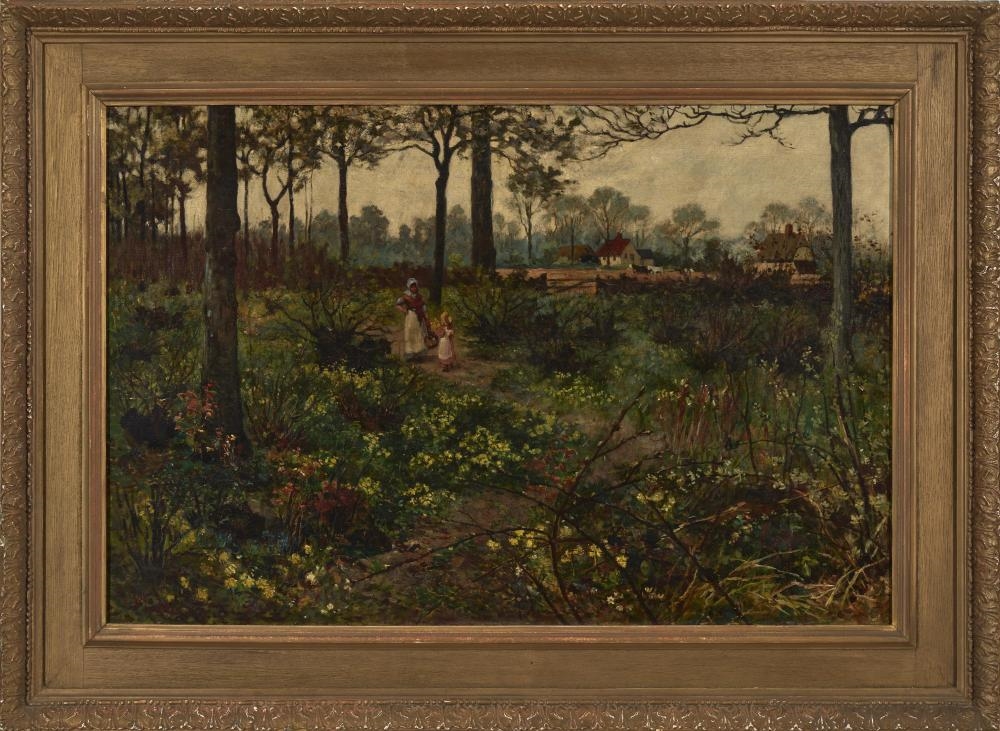 Robert Charles Goff | Flower Girls In Woodlands (1882) | MutualArt