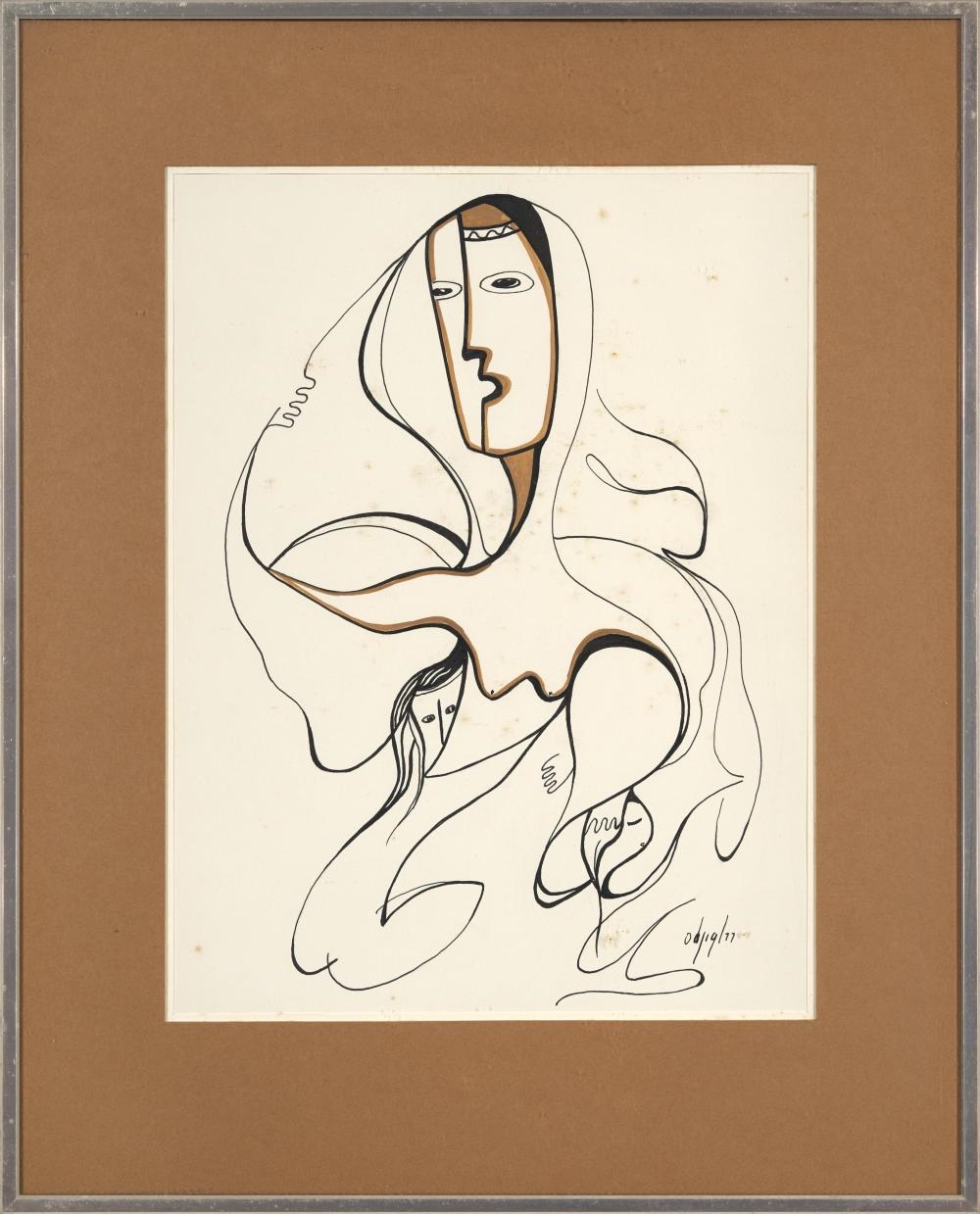 Daphne Odjig | Abstract Figures (1977) | MutualArt