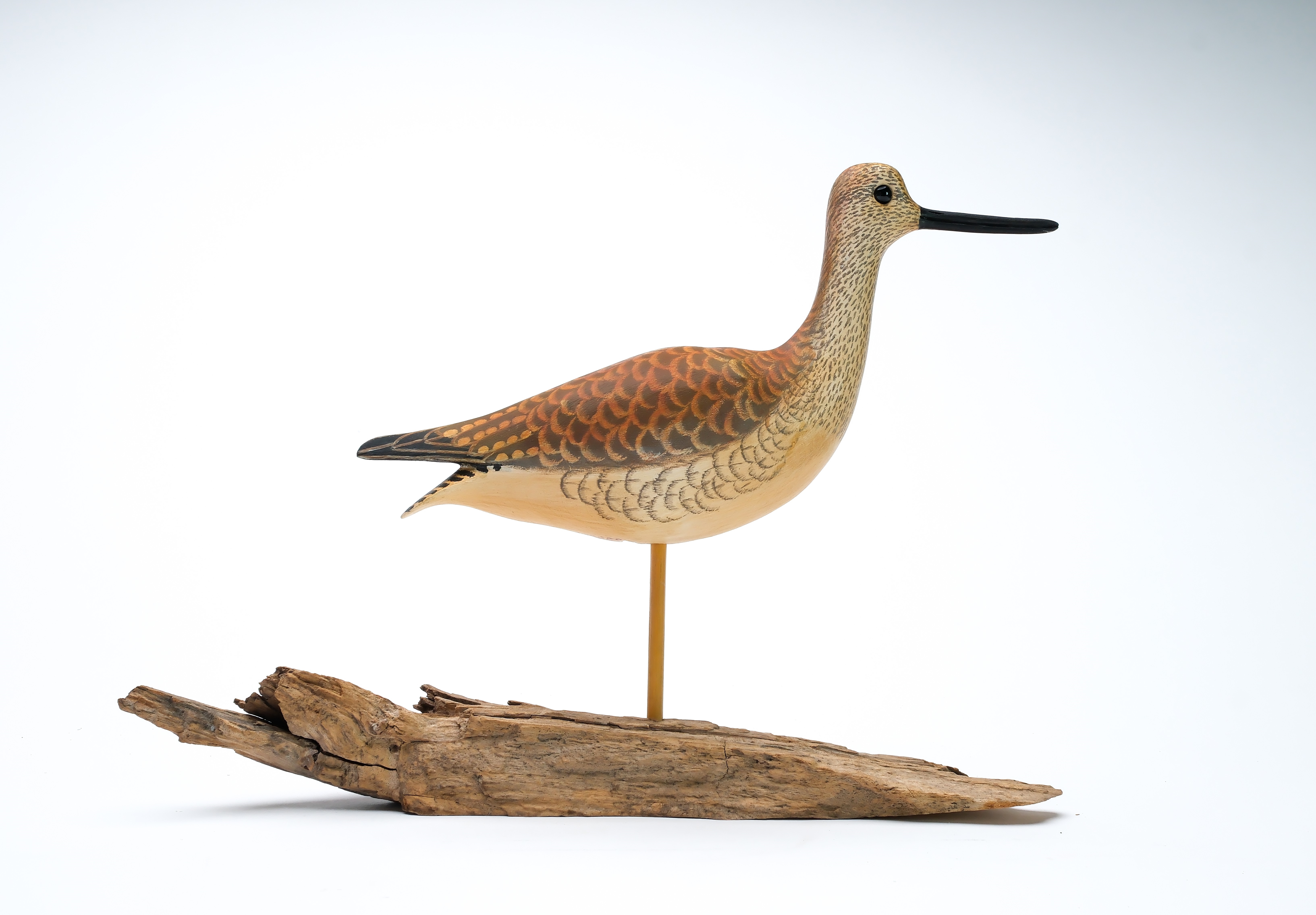 Delbert Daisey | Yellowlegs with relief wing carving and extended ...