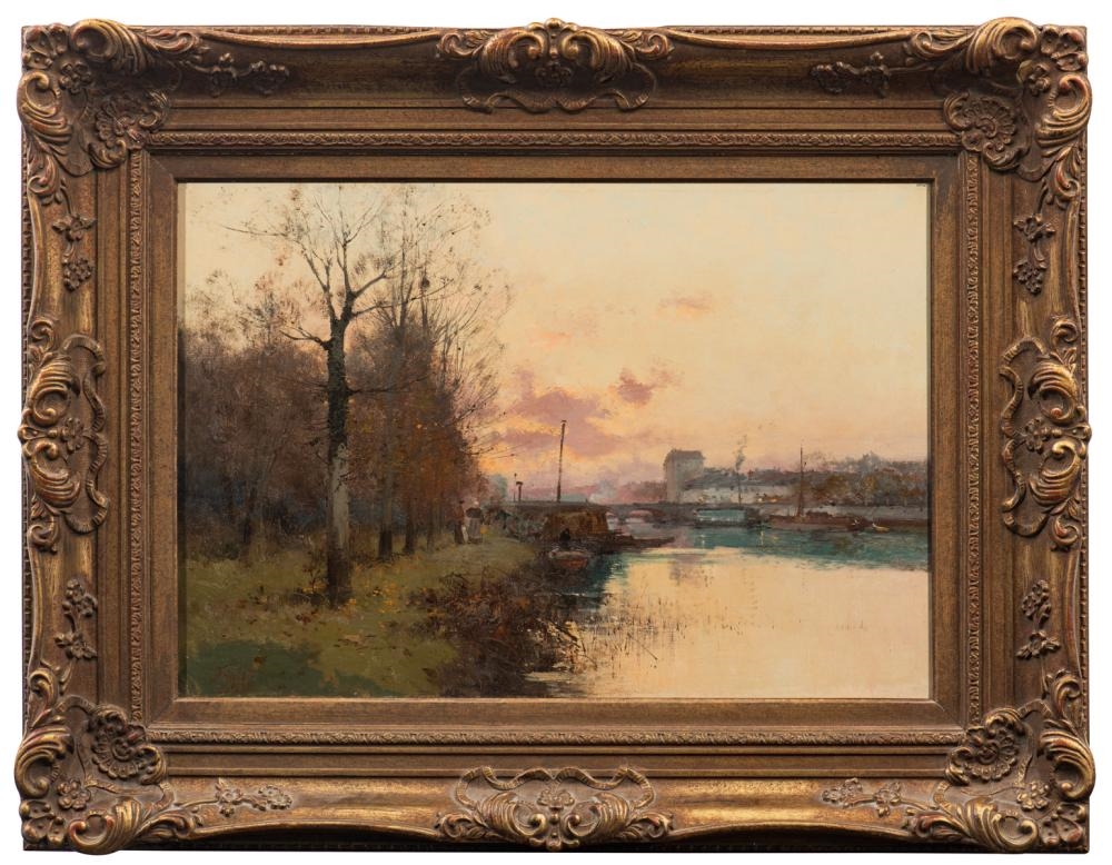 Fausto Giusto | Sunset over a river (1906) | MutualArt