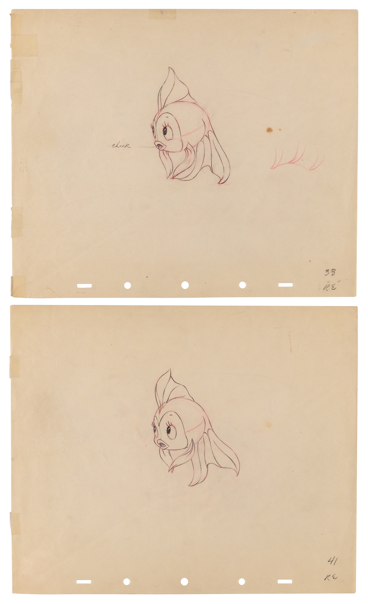 Walt Disney Studios | Cleo production drawings from Pinocchio (1940 ...