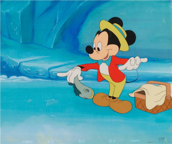 Walt Disney Studios | Mickey Mouse and picnic basket production cel ...