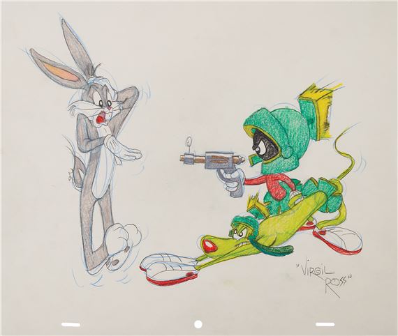 Ross Virgil | Original Drawing of Bug Bunny, Marvin the Martian, and K ...