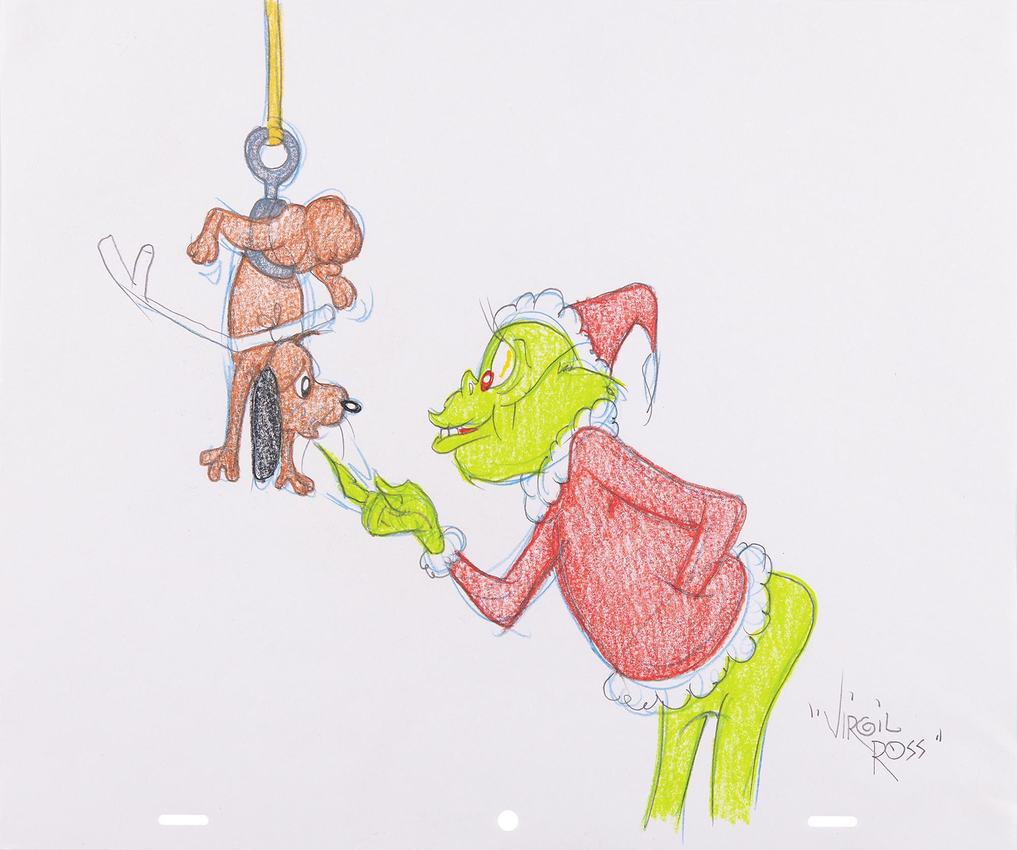 Virgil Ross | Original Drawing of The Grinch and Max (1990s) | MutualArt