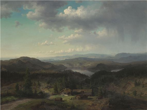 Hans Gude | Norsk landskap (1853) | MutualArt